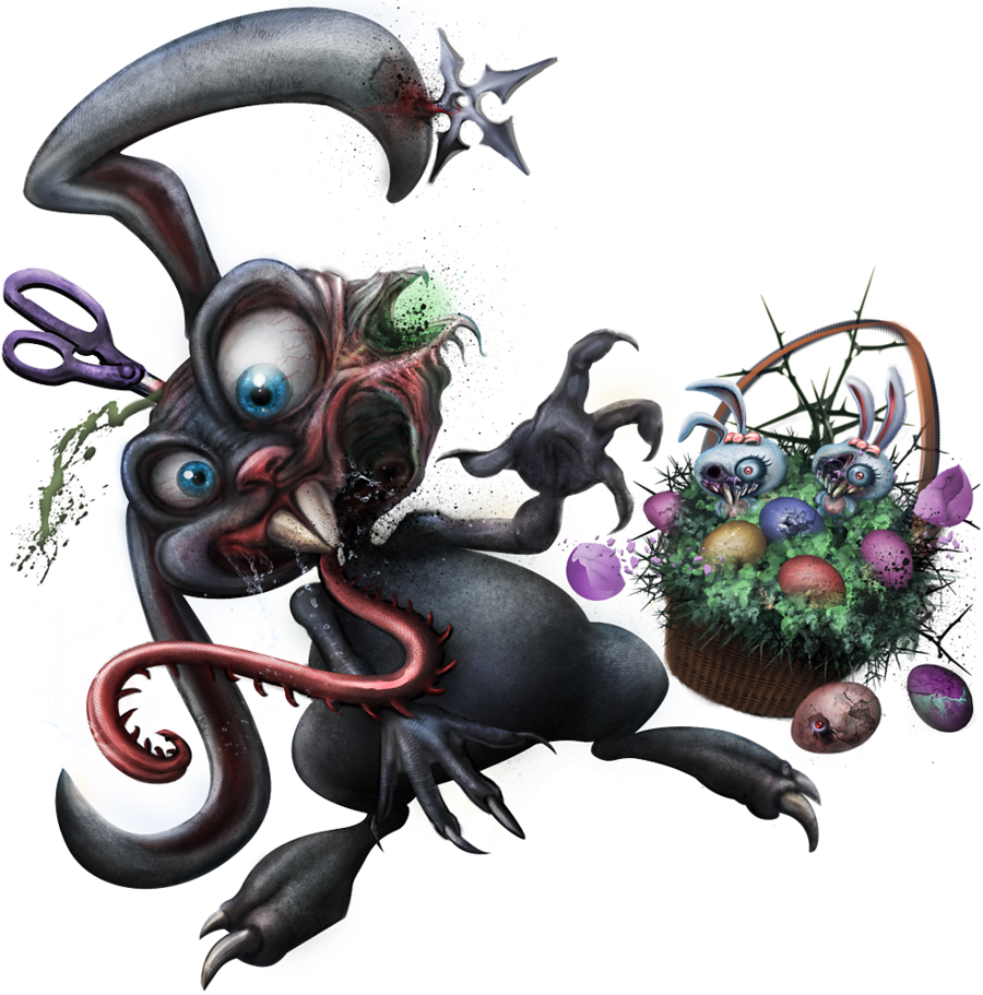 Easter Bunny Clipart Creepy - Evil Easter Bunny Drawings - Png Download ...