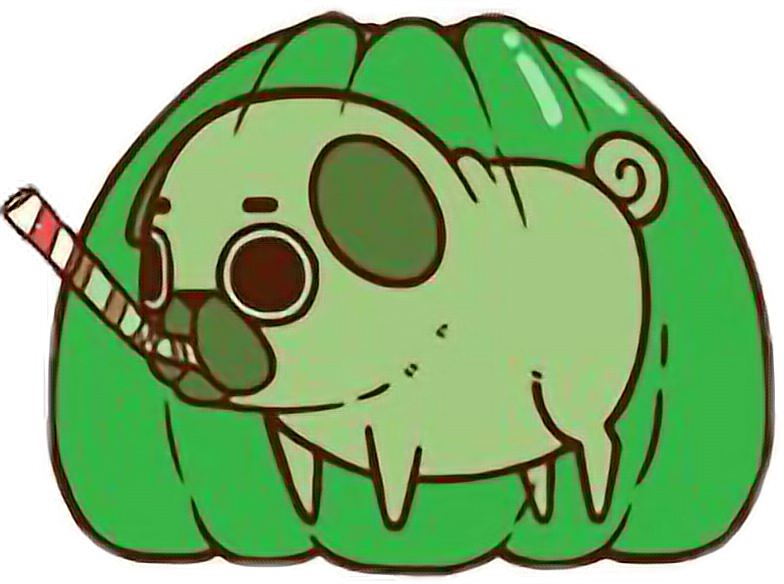 Download Cute Kawaii Pug Chibi Food Jellyfreetoedit - Puglie Pug In ...