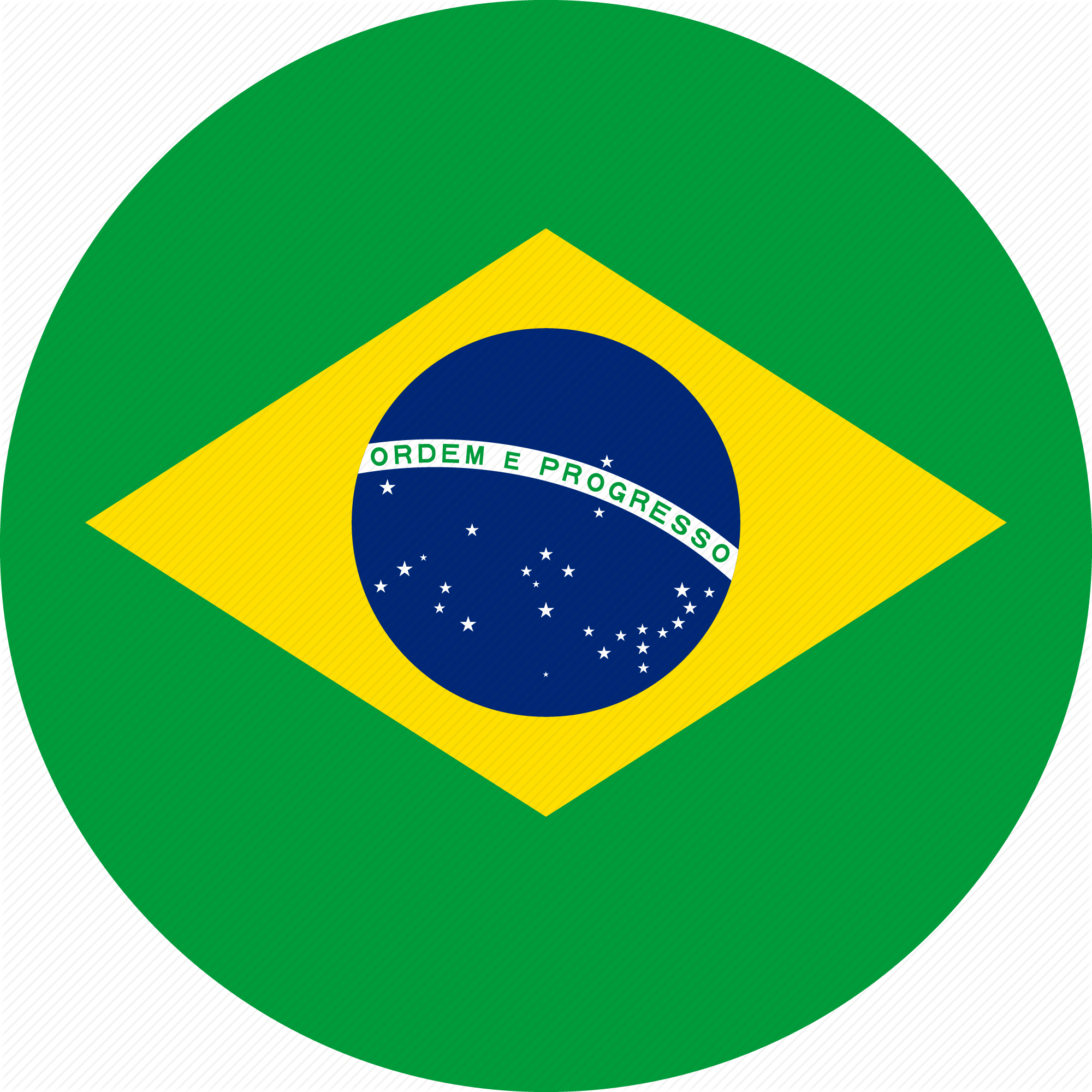 Br Icon - Brazil Flag Icon Round Clipart - Large Size Png Image - PikPng