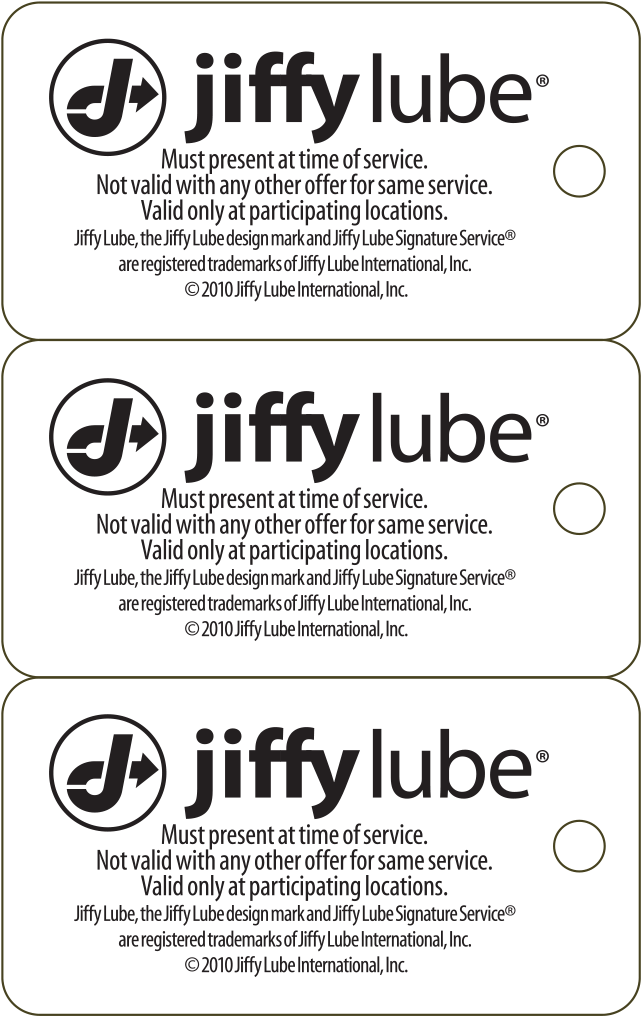 Key Tags, 3-up Packs - Jiffy Lube Coupons Clipart - Large Size Png ...