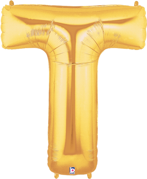 Letter T Foil Balloon Letters - Gold Letter Balloons T Clipart - Large ...