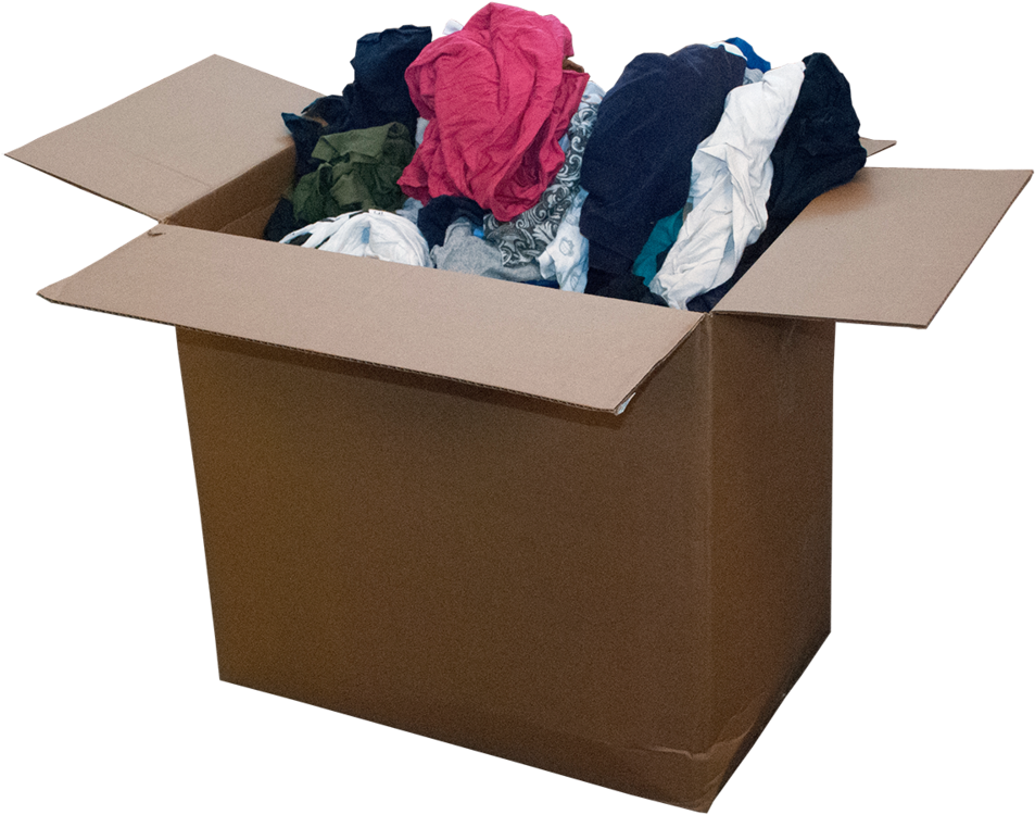 Cardboard Box Filled With Clothes , Png Download Clipart - Large Size ...