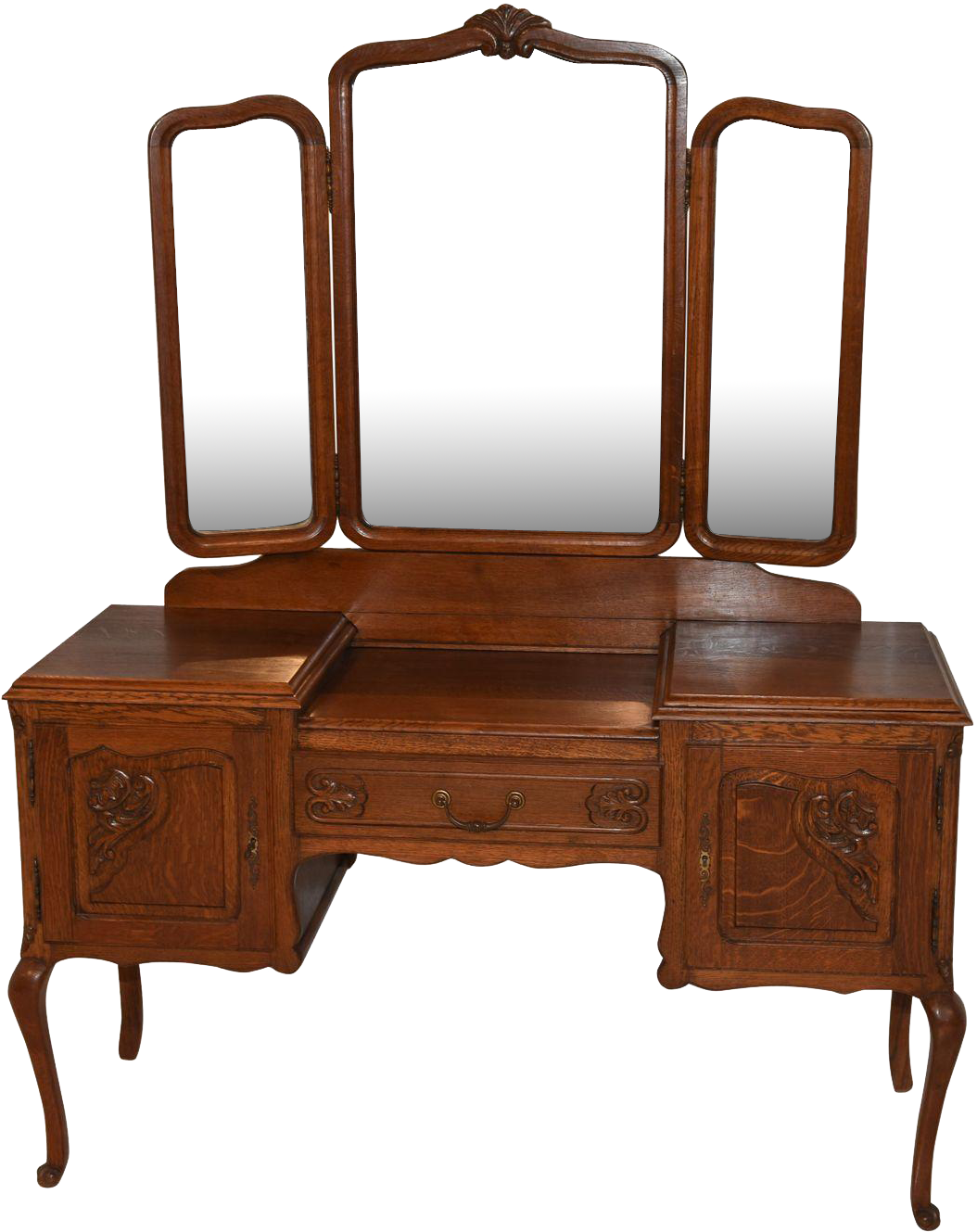 Nicely Sized Vintage Dressing Table With Mirrors - Table Clipart ...