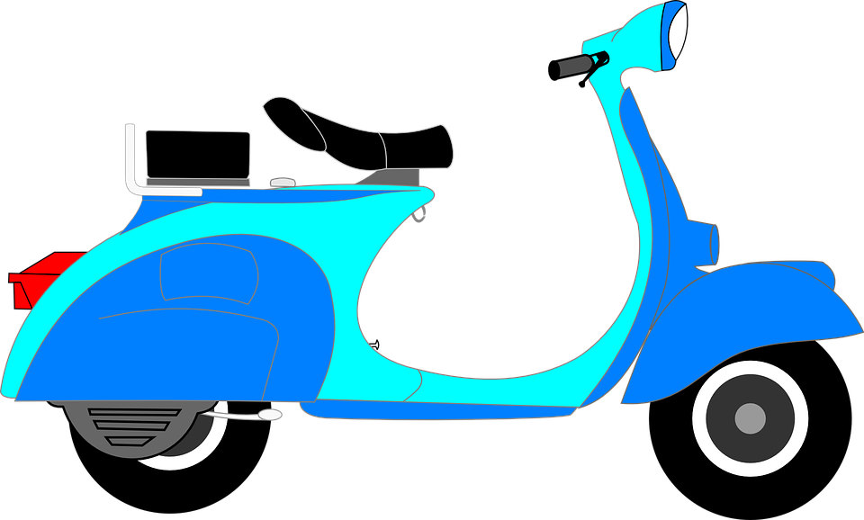 Scooter Blue Two - Two Wheeler Clipart Png Transparent Png - Large Size ...