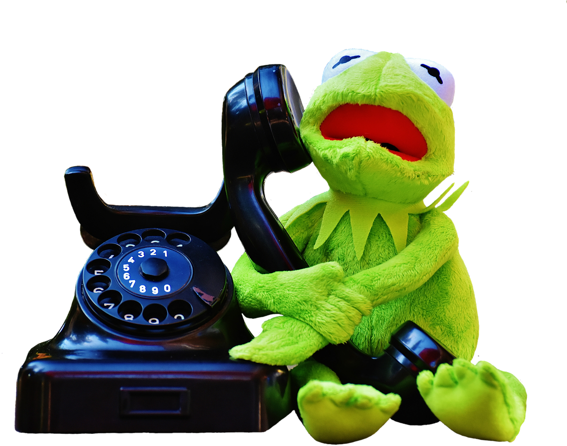 Kermit Frog Phone Clipart - Large Size Png Image - PikPng