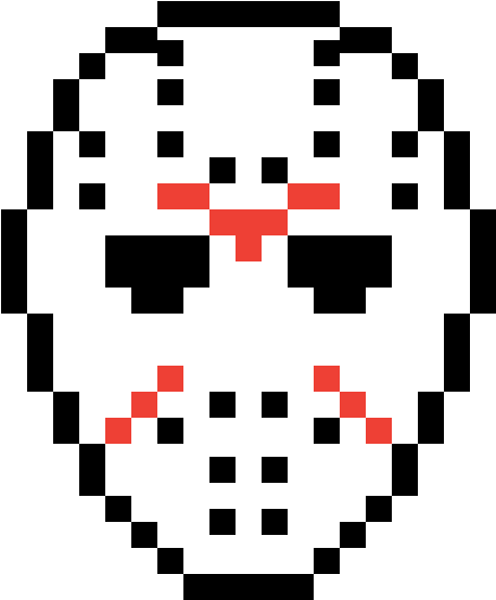 Jason Voorhes Hockey Mask - Pixel Art Jason Mask Clipart - Large Size ...
