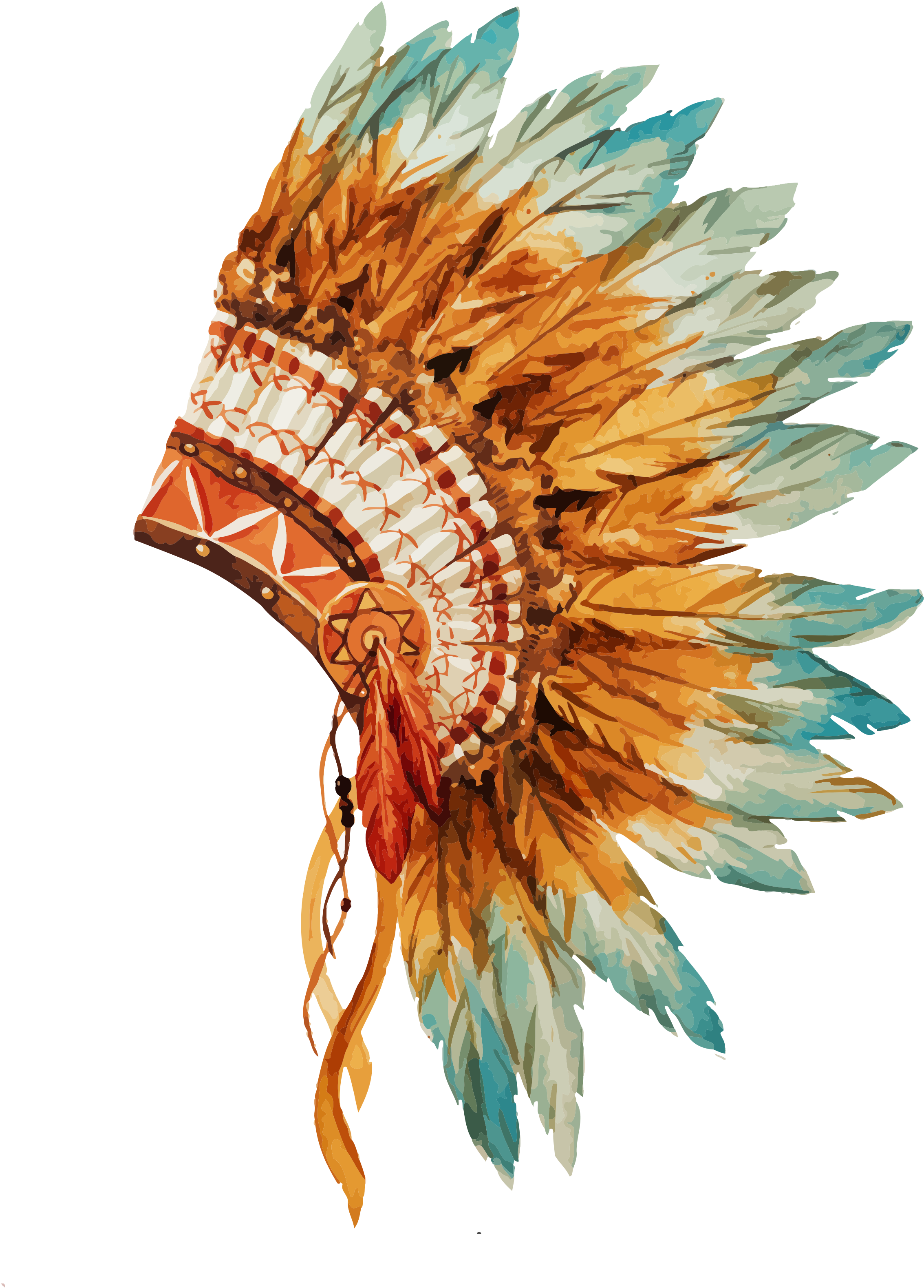 3333 X 3333 4 - Native American Headdress Png Clipart - Large Size Png ...