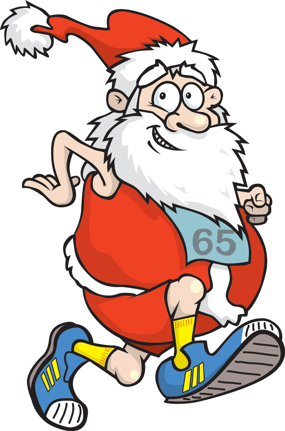 Santa - Running Santa Clipart - Large Size Png Image - PikPng