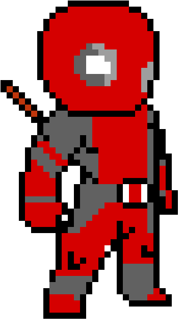 Deadpool - Deadpool Pixel Art Clipart - Large Size Png Image - PikPng