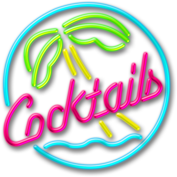 Neon Cocktails - Cocktail Neon Sign Png Clipart - Large Size Png Image ...