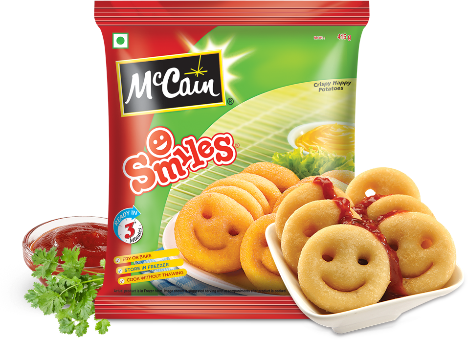 Mccain Crispy Happy Potatoes Smiles - Mccain Foods Clipart - Large Size ...