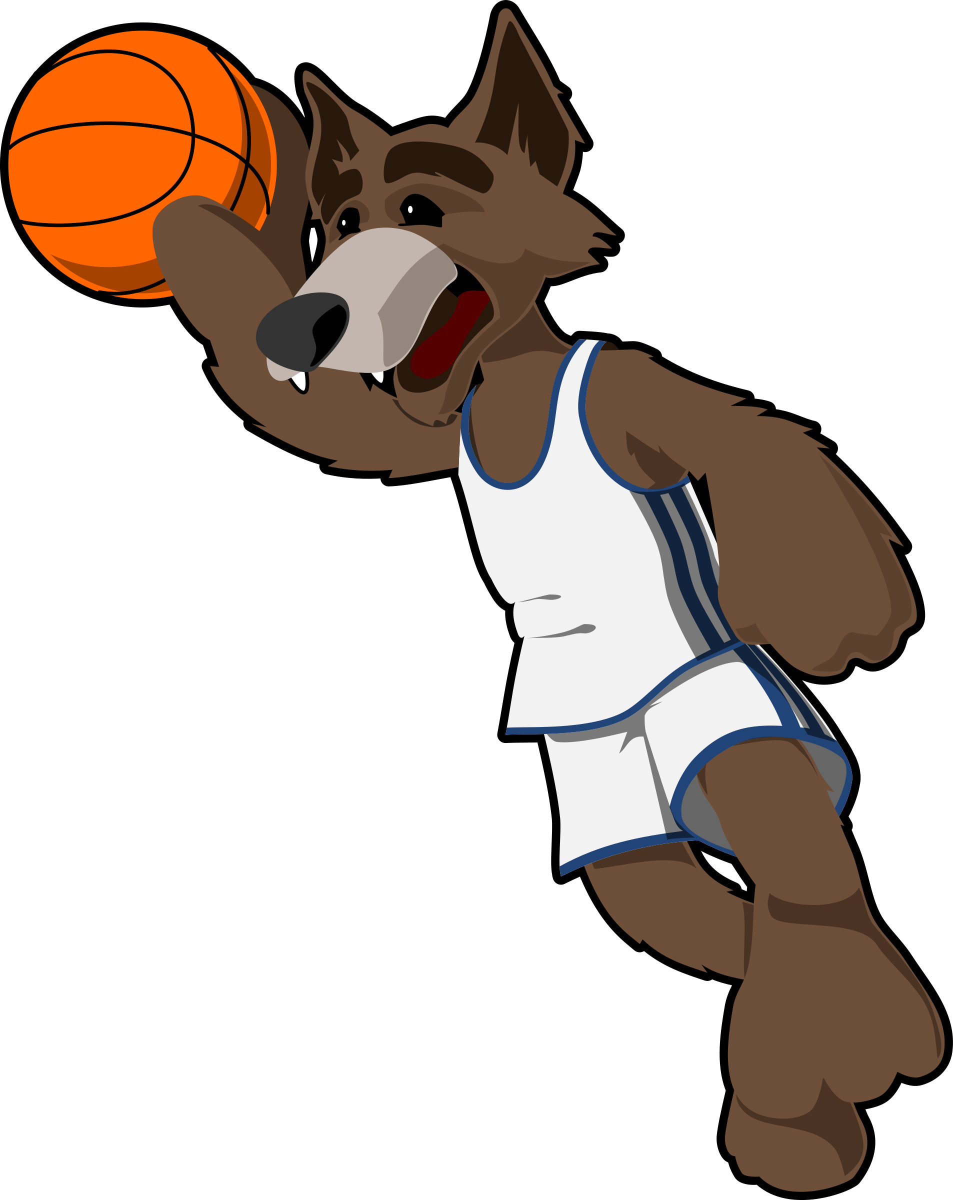 Free Vector Basketball Wolf - Wolf Playing Basketball Cartoon Clipart ...