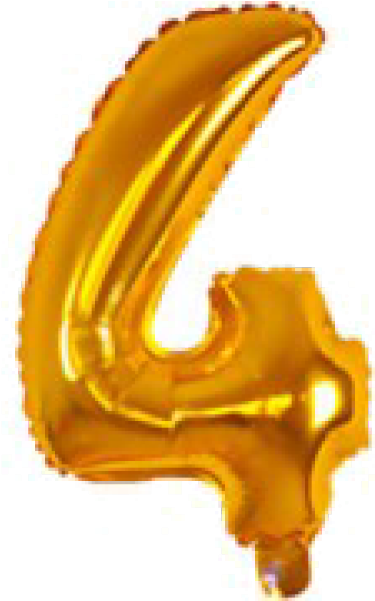 No 4 Gold Clipart - Large Size Png Image - PikPng