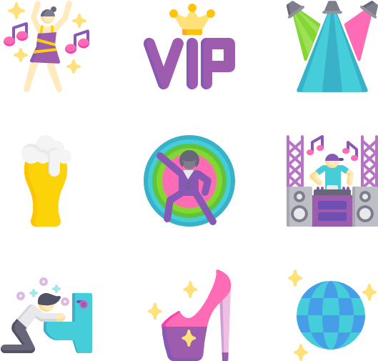 Discotheque - Disco Icons Clipart - Large Size Png Image - PikPng