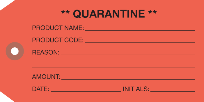 Red Quarantine Hang Tag - Quarantine Tag Clipart - Large Size Png Image ...