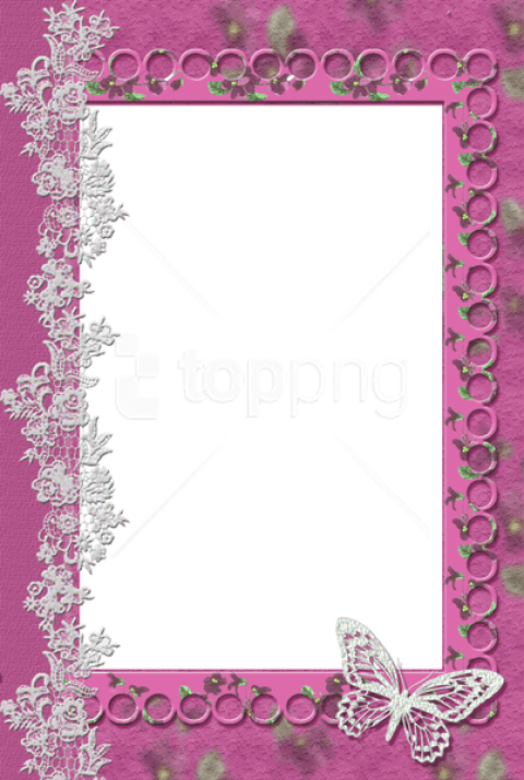 Free Png Pink Transparent Frame With Lace Butterfly - Transparent Lace ...