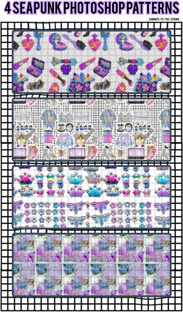 Seapunk Png - Seapunk Pattern Clipart - Large Size Png Image - PikPng