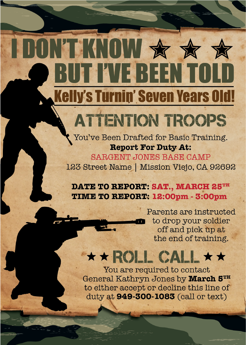 Army Birthday Invitations - Invitation In Airsoft Clipart - Large Size ...
