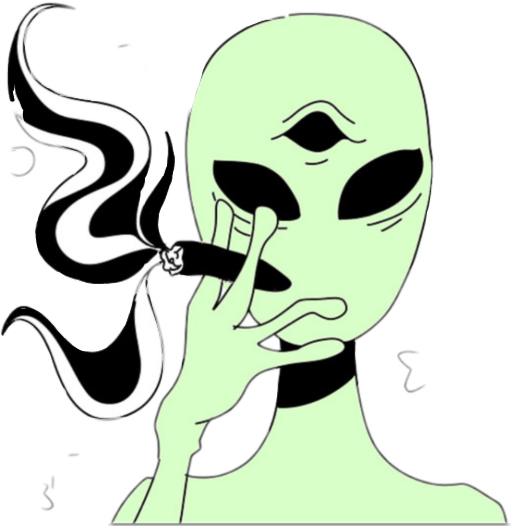 Download Alien Sticker - Dibujo De Alien Fumando Clipart Png Download ...