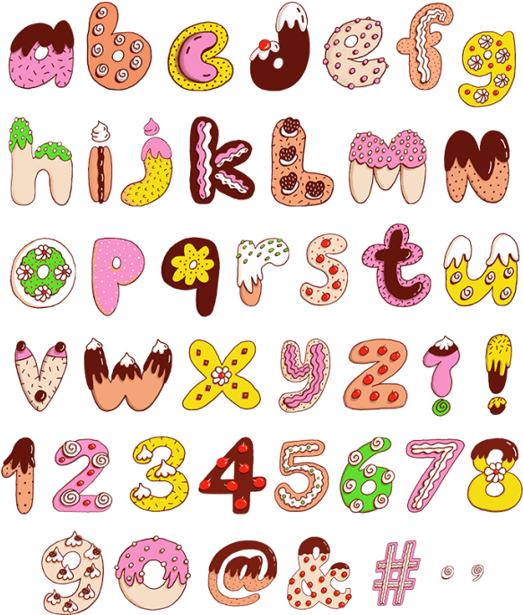 Buy Sweet And Enjoy Sweetness Candy Typogrpahy - Letras De Dulce Png ...