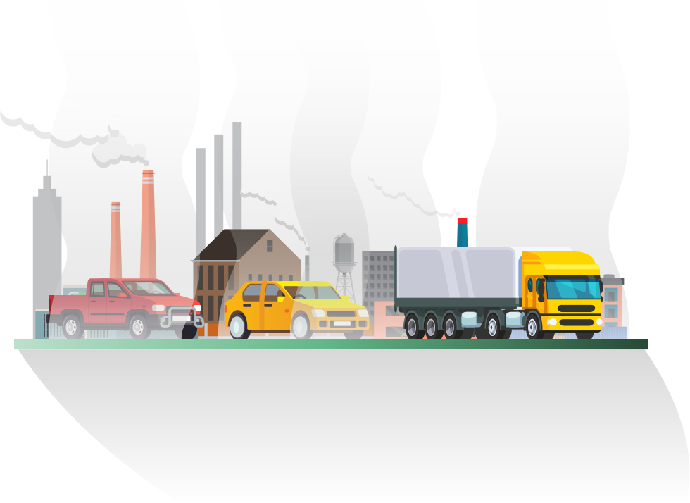 Pollution Clipart Transportation Technology - Polluted City People ...