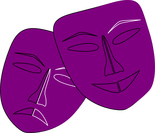 Theatre Masks Purple Clipart Large Size Png Image Pikpng