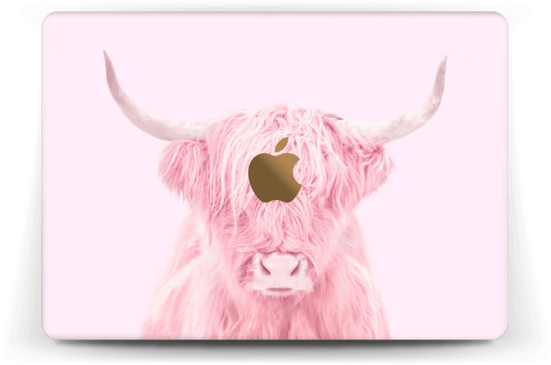 Pink Bull Skin Macbook 12” - Pink Cow Aesthetic Clipart - Large Size ...