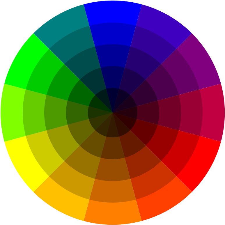 Color Shade Png - Colour Wheel Tints And Shades Clipart - Large Size ...
