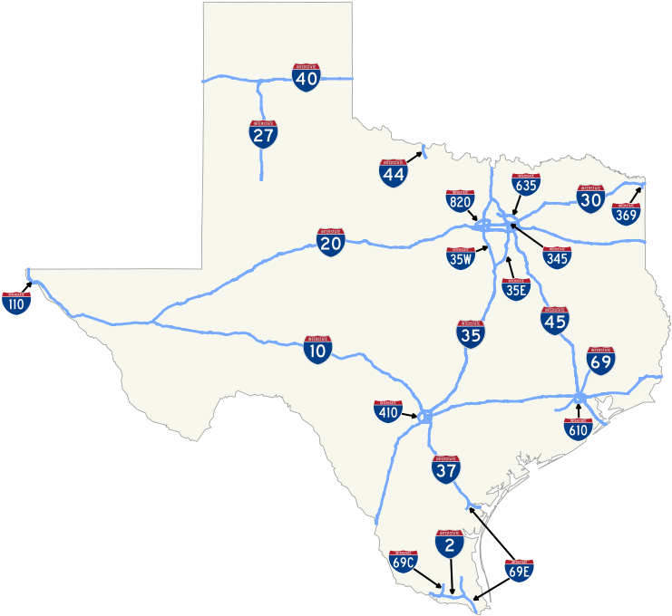 Download Creative Ideas Texas Interstate Map List Of Highways - Map ...