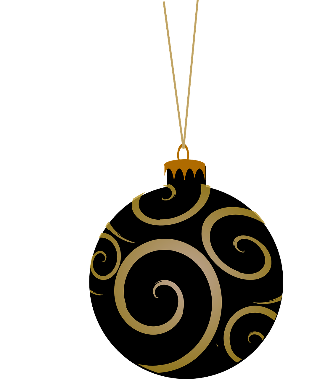Black And Gold Christmas Baubles Clipart - Large Size Png Image - PikPng