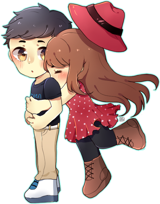 Diane On Twitter Chibi Cute Glomp Love - Cute Animated Love Clipart - Large Size Png Image - PikPng