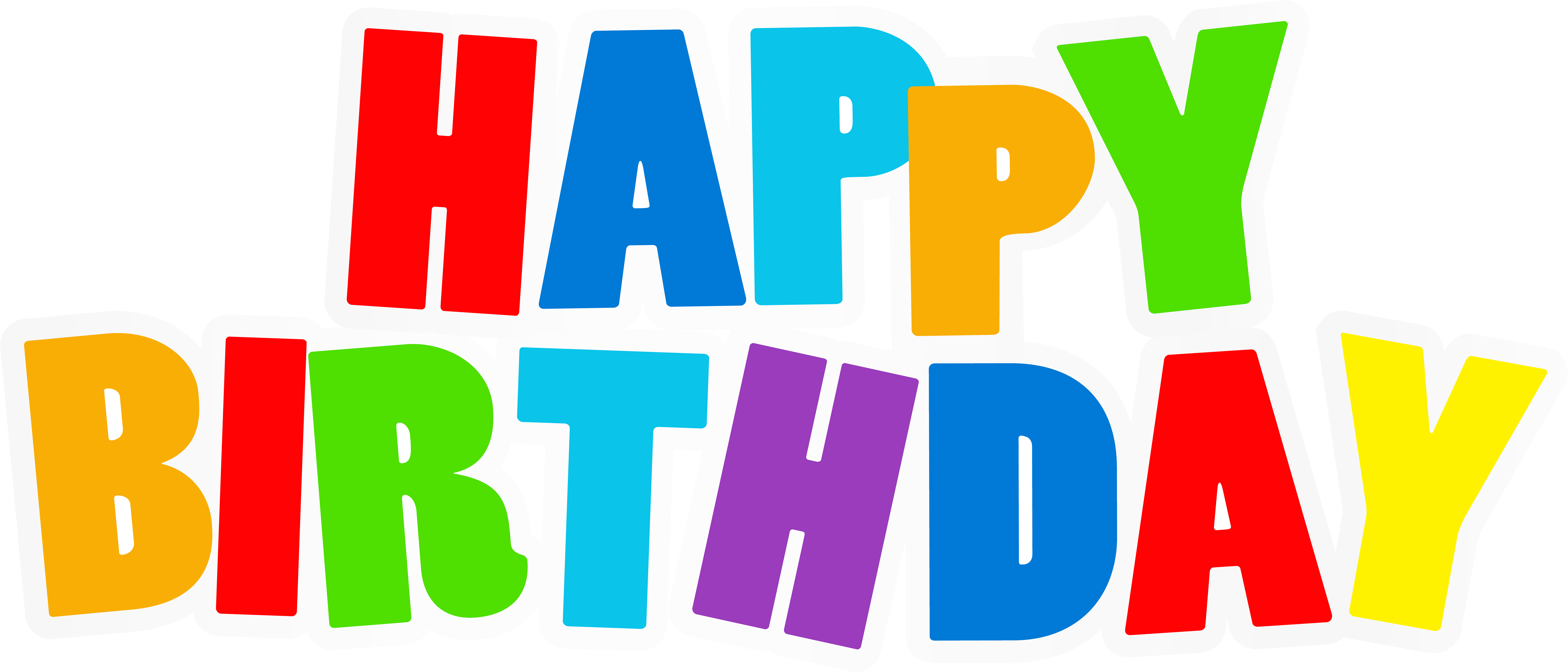 Happy Birthday Text Png - Happy Birthday Multi Color Clipart - Large ...