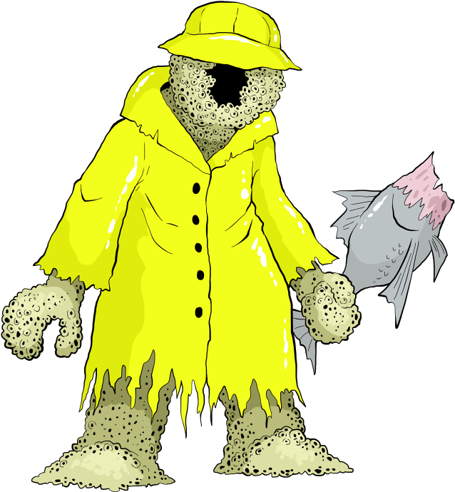 , Who Is Made Of Barnacles And Uses A Frozen Fish As - Cartoon Clipart ...