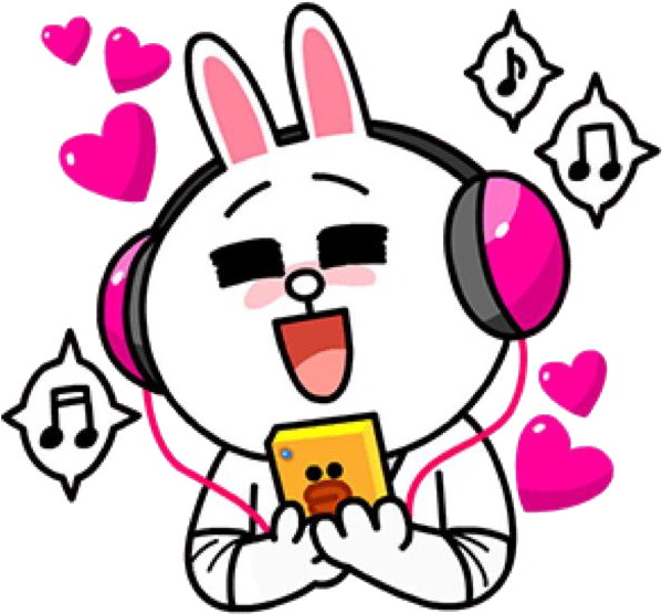 Cony Listening To Music - Cony And Brown Music Clipart - Large Size Png ...