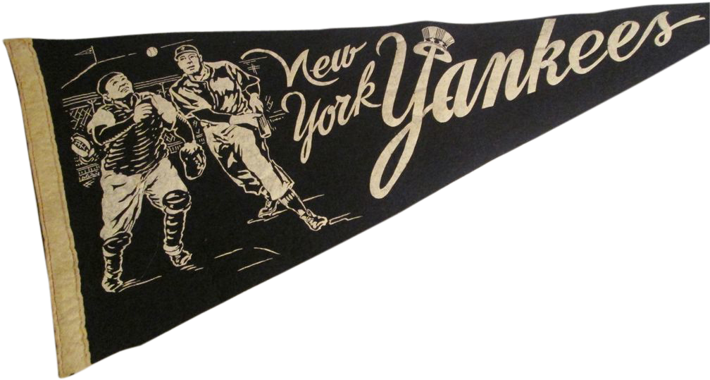 Rare New York Yankees Pennant Vintage 1950s Sports - Label Clipart ...