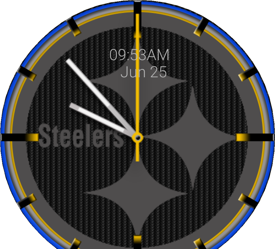 Analog Steelers Blue Watch Face Preview Clipart - Large Size Png Image ...