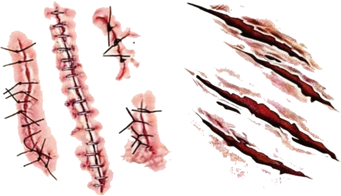 Tattoo Scar Wound Blood Hand-painted Free Hq Image - Bloody Scar Png ...