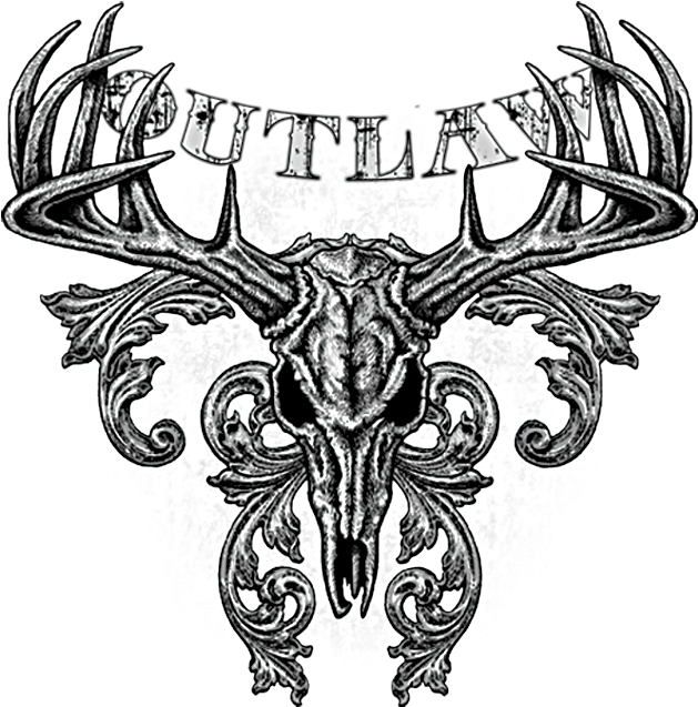 Outlaw Deer Skull - Tattoos Outlaw Clipart - Large Size Png Image - PikPng