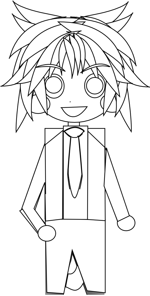 Anime Character Art 45 Black White Line Art 999px 132 - Black And White ...