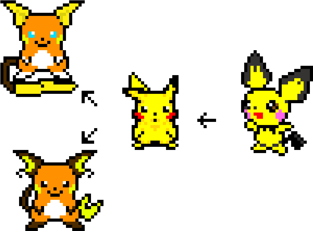 Pichu Evolution - Pichu Evolution Pixel Art Clipart - Large Size Png ...