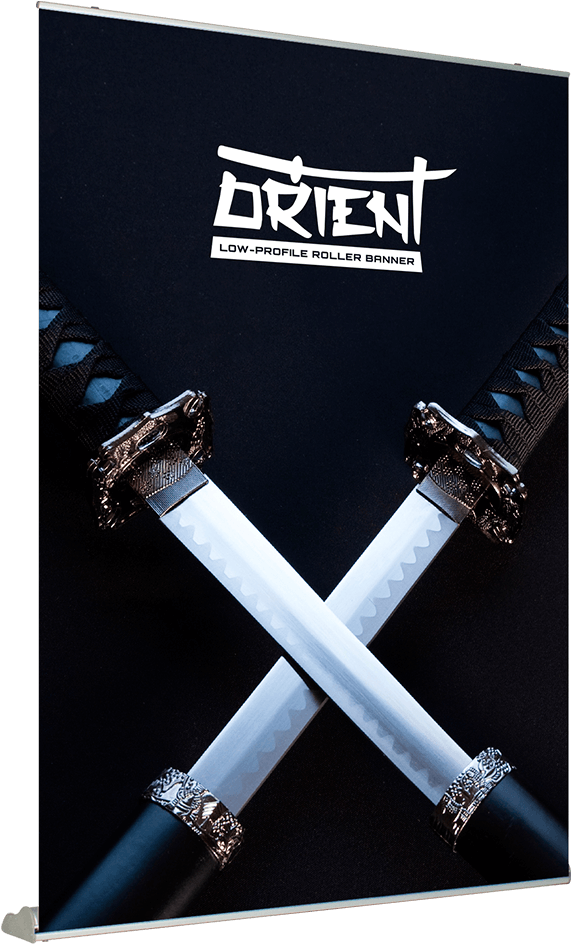 Orient Roller Banner - Dual Samurai Sword On Back Clipart - Large Size ...