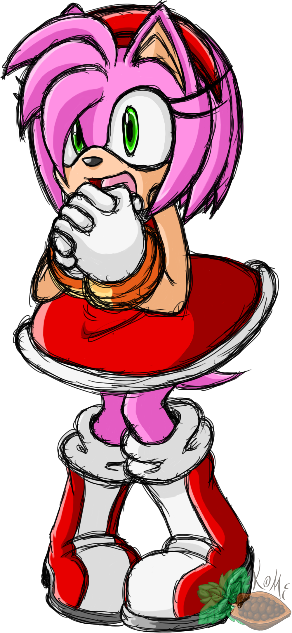 Amy Rose Sketch - Cartoon Clipart - Large Size Png Image - PikPng