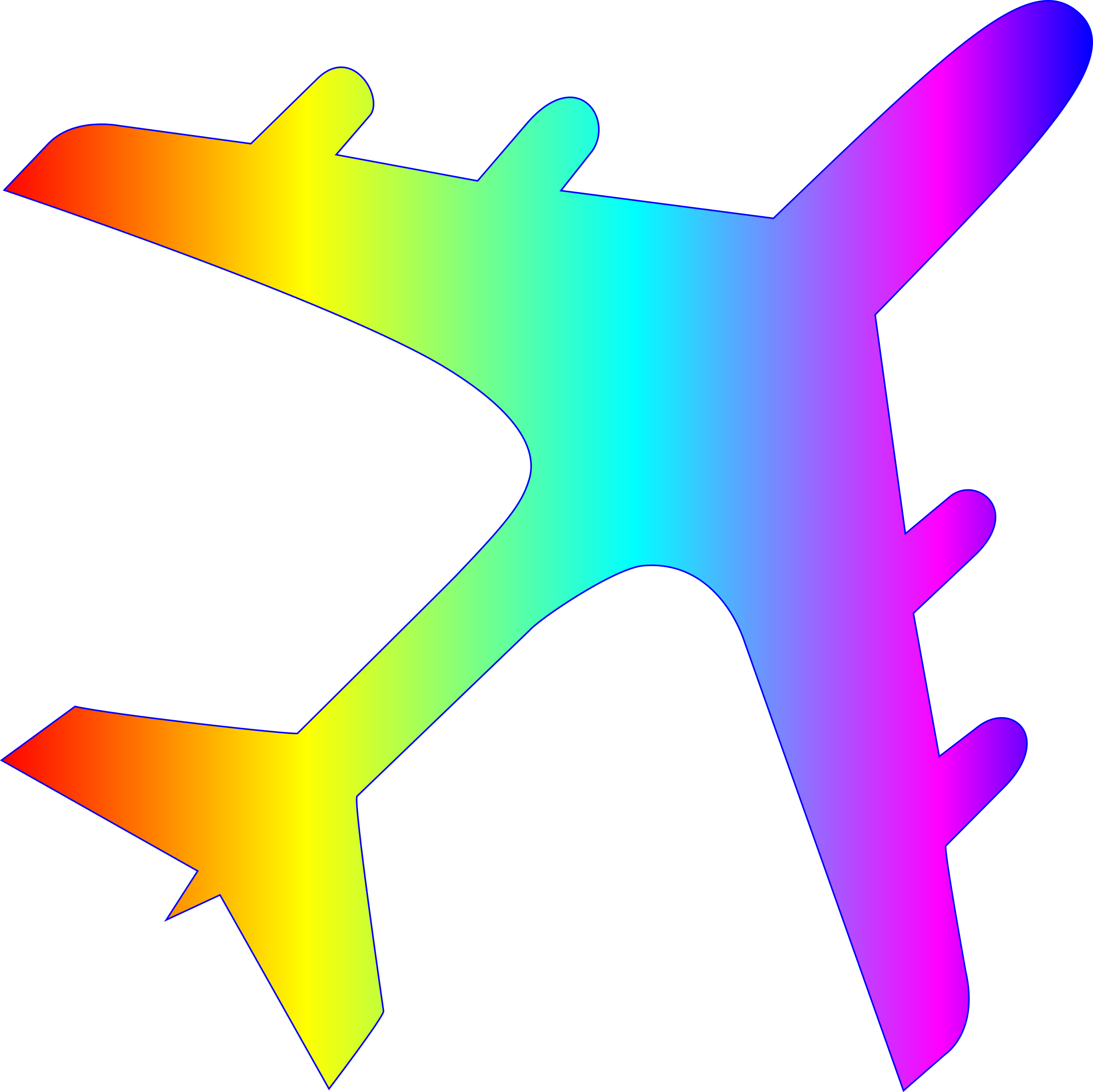 Big Image - Rainbow Color Aeroplane Clipart - Large Size Png Image - PikPng