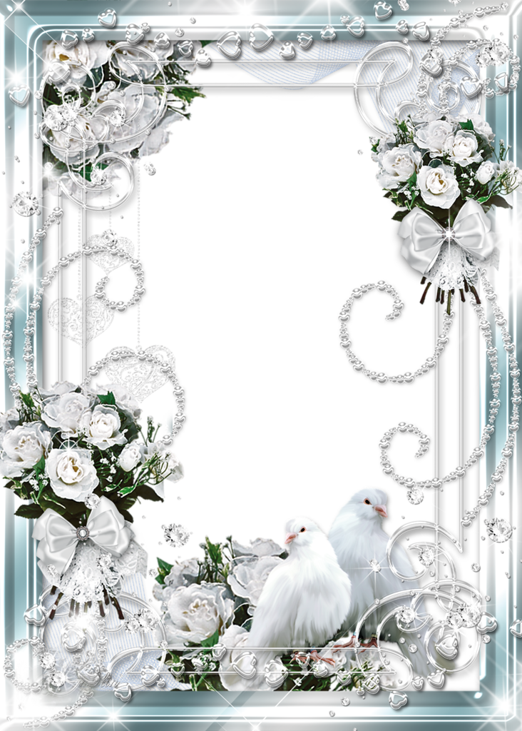 Download Wedding Bells Border Png Download - Wedding Frame White Png ...