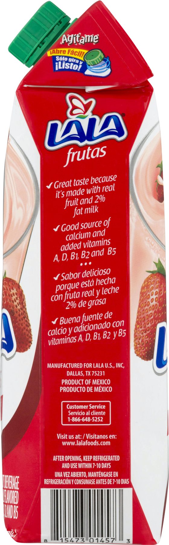 Lala Frutas Strawberry Fruit Drink, 2% Dairy Milk, - Strawberry Clipart ...
