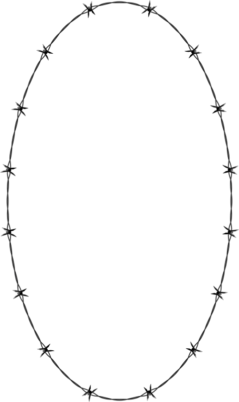 Barbwire Png Free Download - Barbed Wire Oval Border Clipart - Large ...