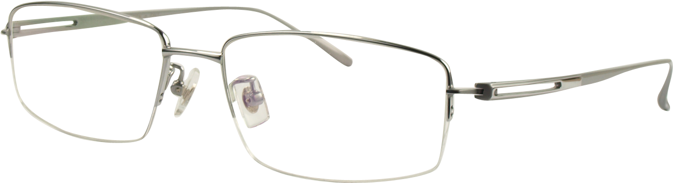 T6789 Silver Semi Rimless Glasses - Glasses Clipart - Large Size Png ...