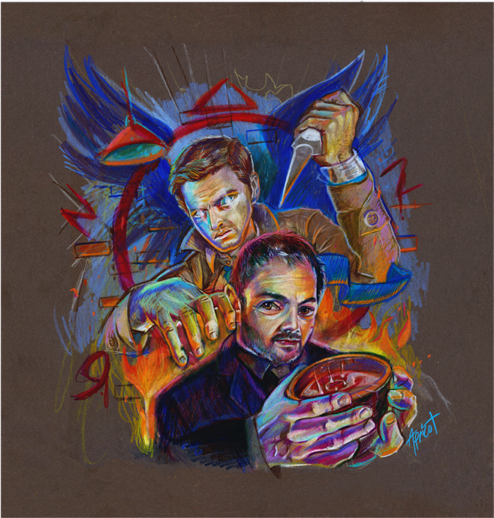 Apricot Mantle Famous Monsters Supernatural Original - Painting Clipart ...