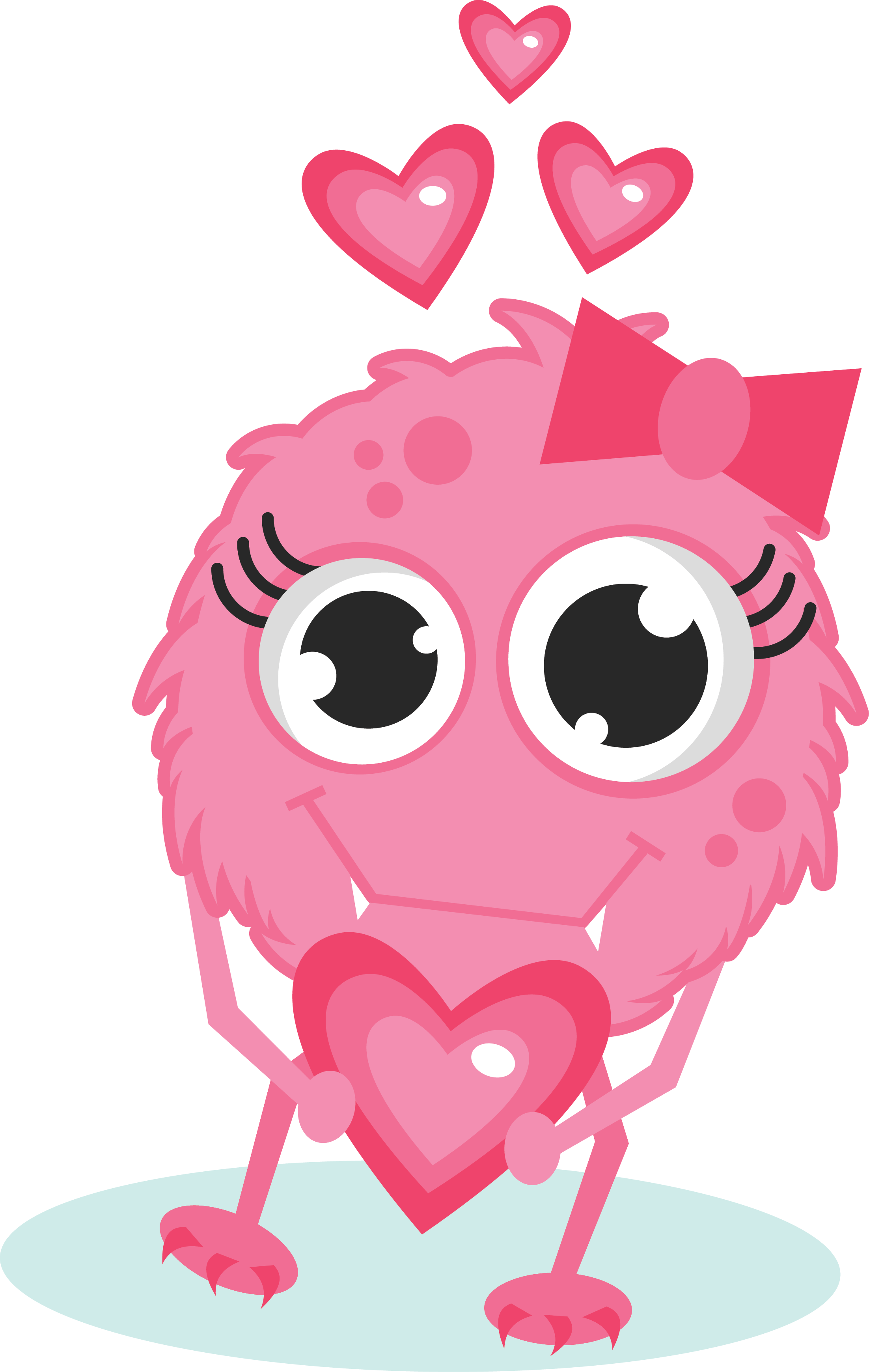 Googly Eye Valentine Monster Clipart - Valentines Day Clip Art Monsters ...