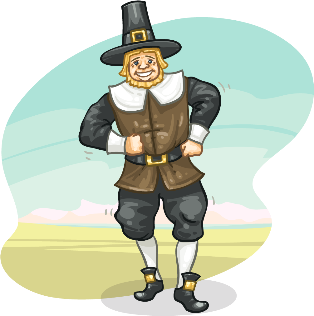 Pilgrim - Cartoon Clipart - Large Size Png Image - PikPng